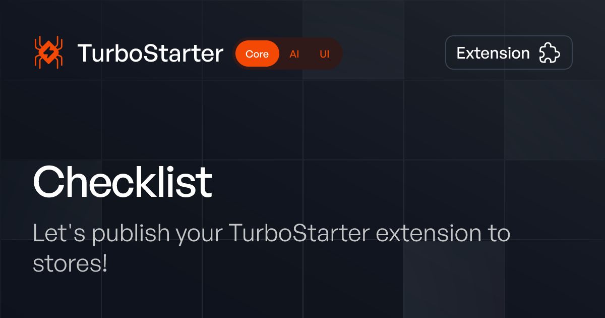 Publishing to stores - Browser extension | TurboStarter