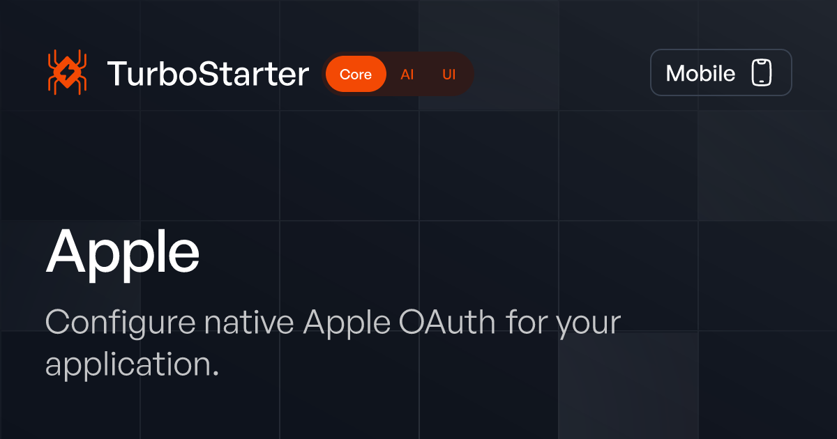 Apple Oauth Authentication Mobile Turbostarter 2714