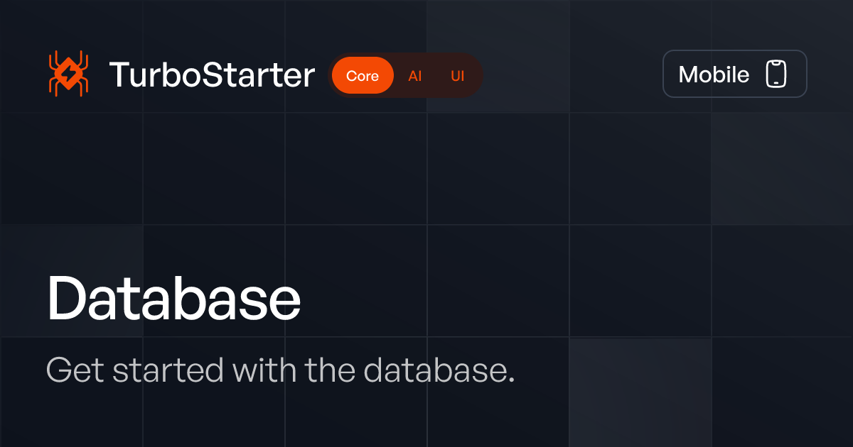 Database - Mobile | TurboStarter