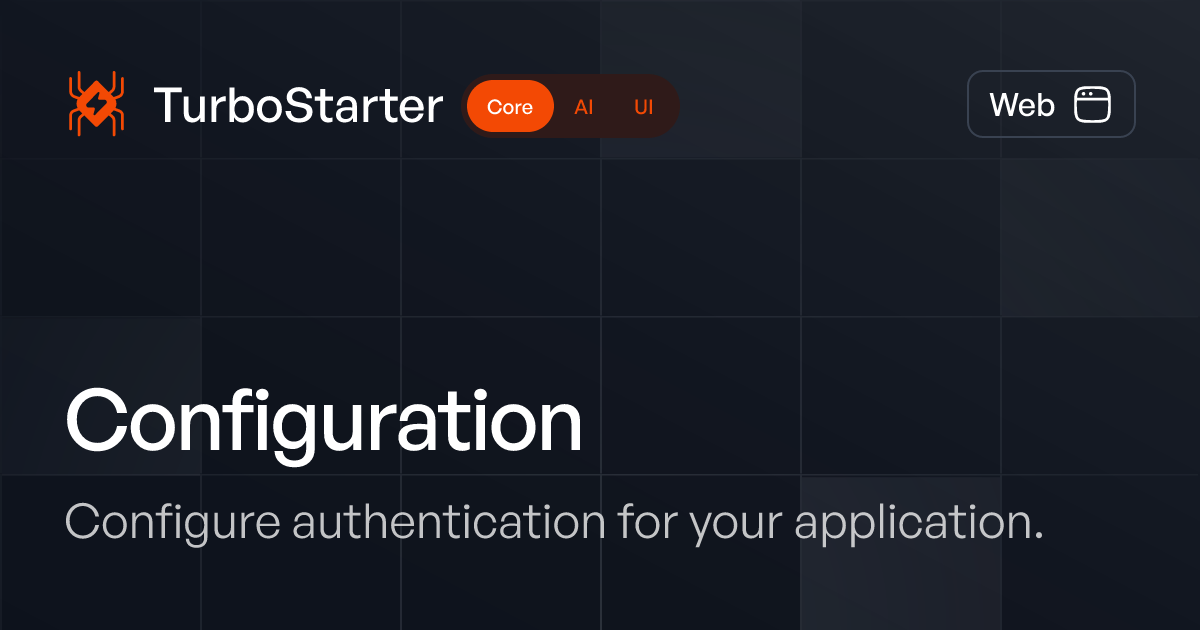 Configuration Authentication Web Turbostarter