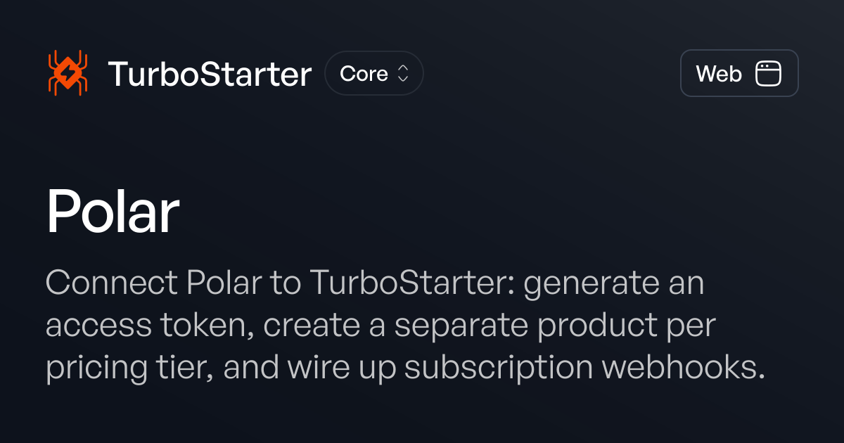 Polar - Billing - Web | TurboStarter