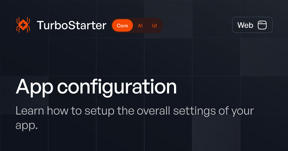 App Configuration Configuration Web Turbostarter