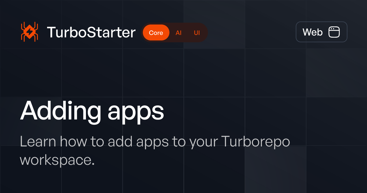 Adding Apps Customization Web Turbostarter