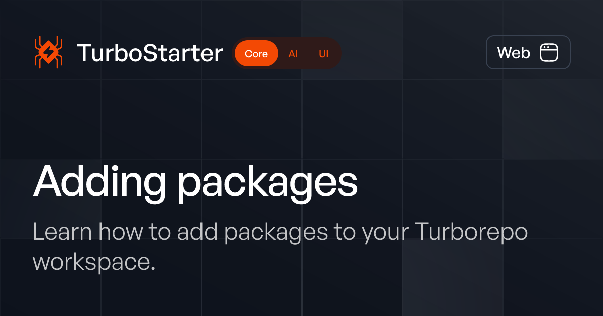 Adding Packages Customization Web Turbostarter