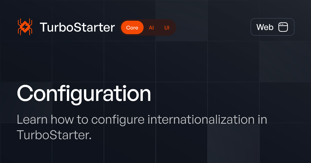 Configuration Internationalization Web Turbostarter