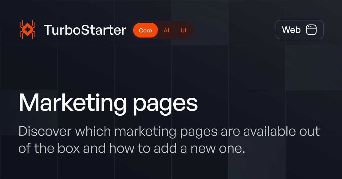 Marketing pages - Marketing - Web | TurboStarter