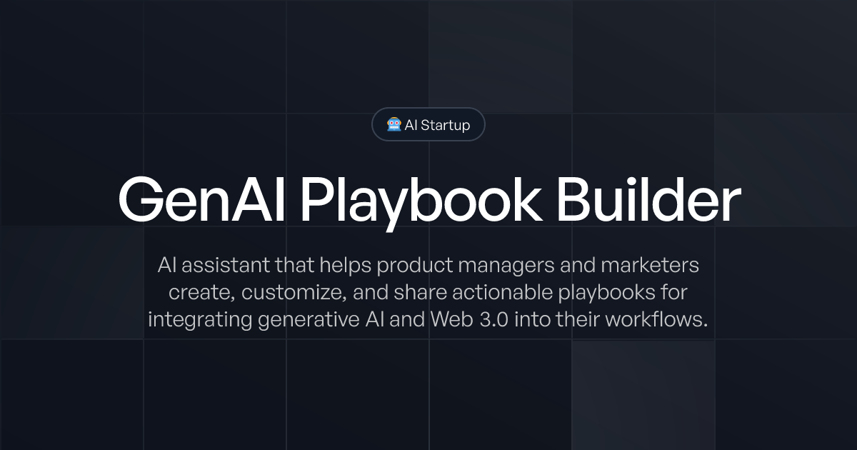GenAI Playbook Builder - AI Startup SaaS Idea | TurboStarter