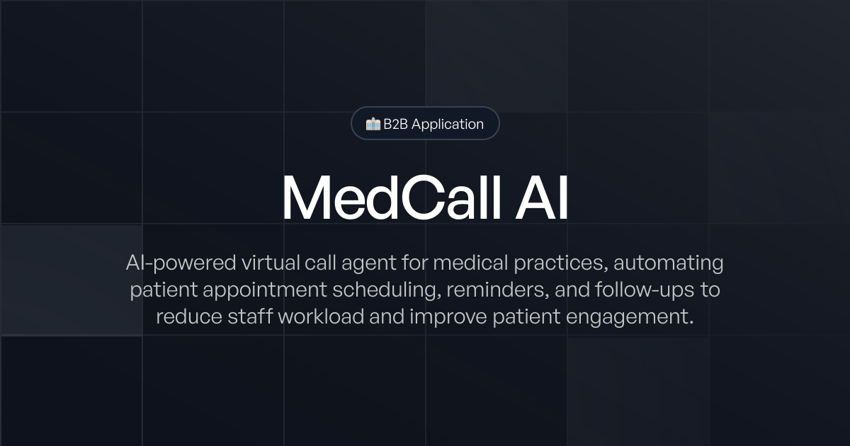 MedCall AI - B2B Application SaaS Idea | TurboStarter