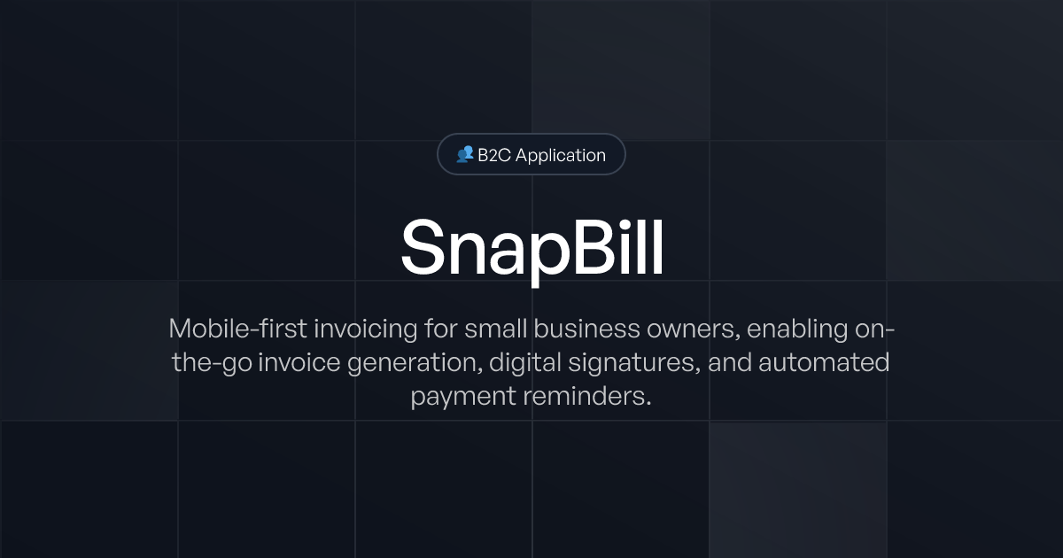 SnapBill - B2C Application SaaS Idea | TurboStarter