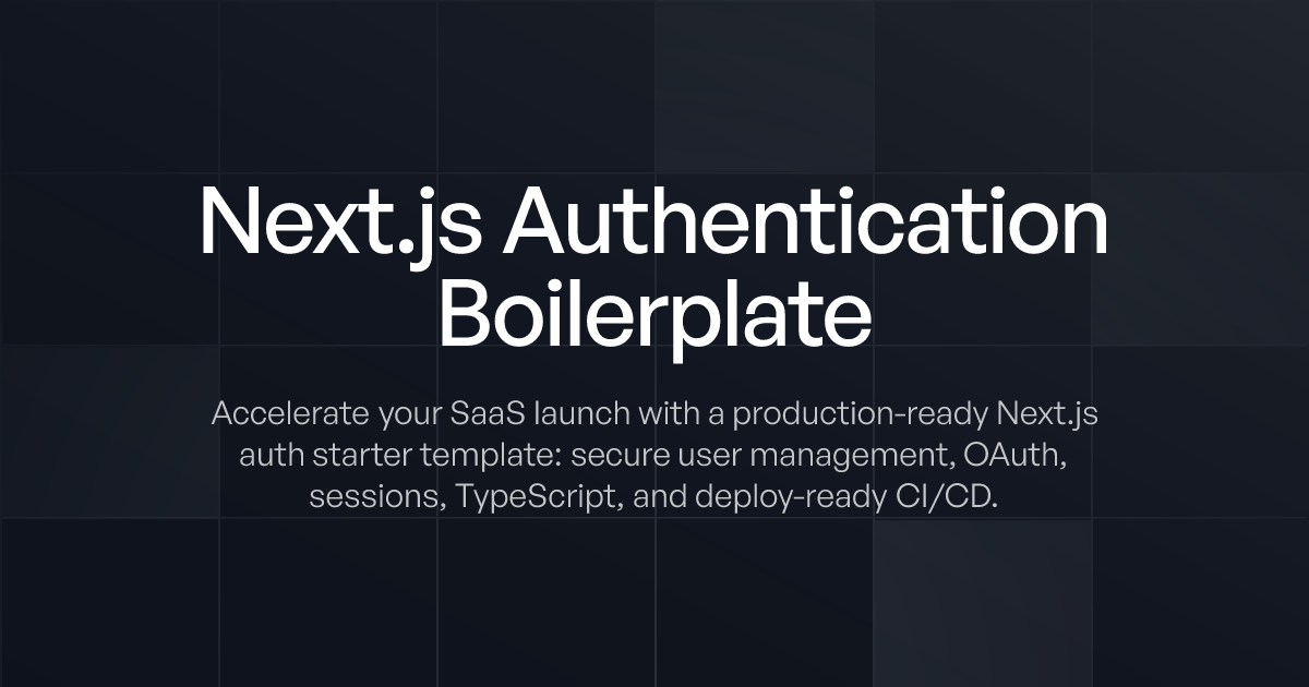 Next.js Authentication Boilerplate | TurboStarter