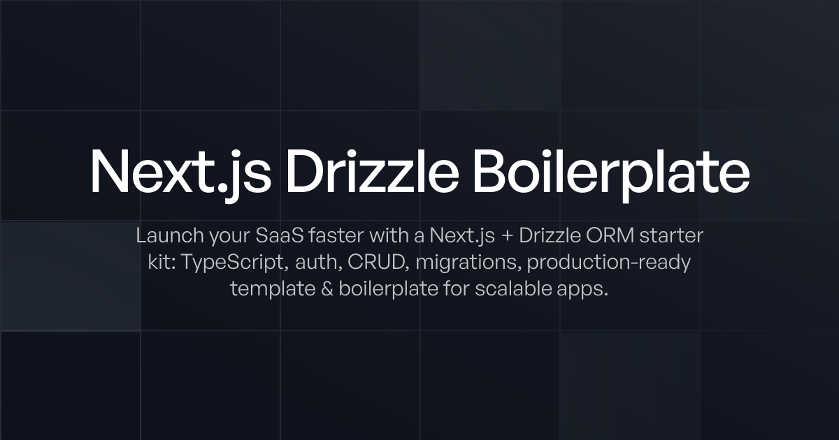 Next.js Drizzle Boilerplate | TurboStarter