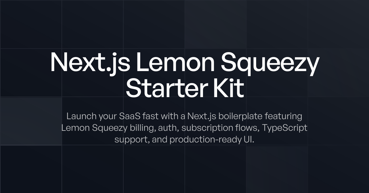Next.js Lemon Squeezy Starter Kit | TurboStarter