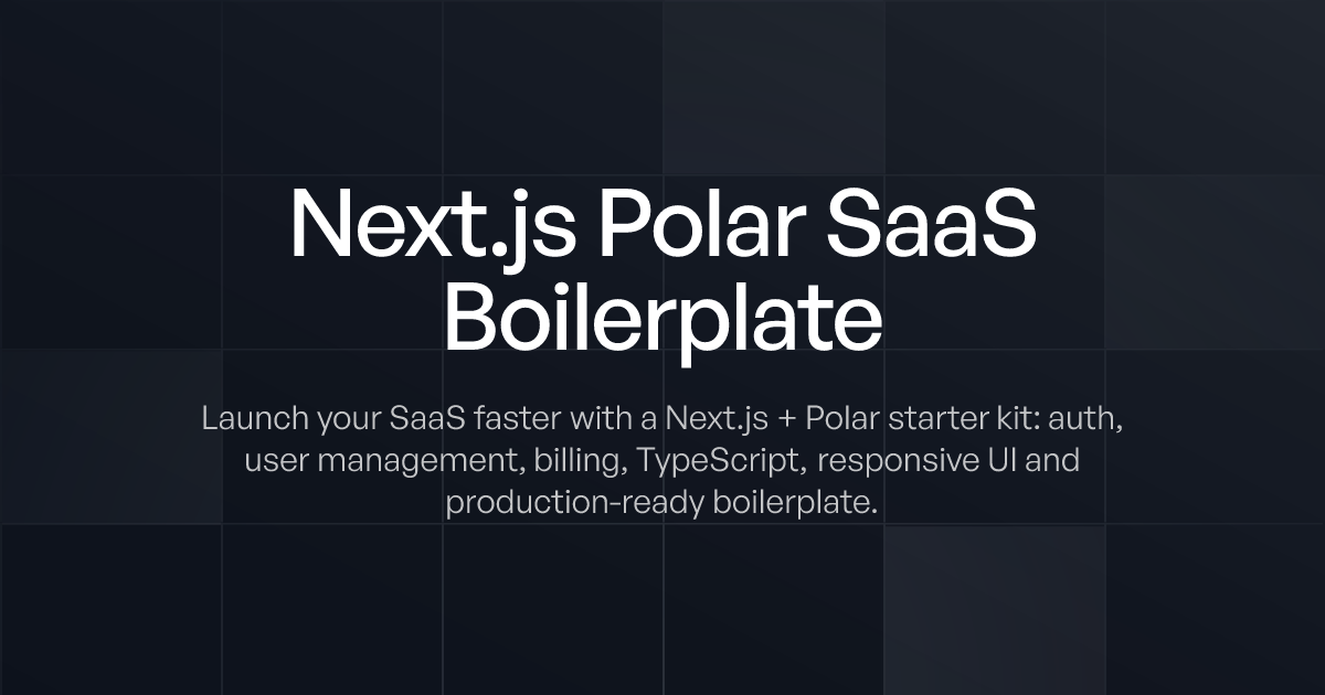 Next.js Polar SaaS Boilerplate | TurboStarter